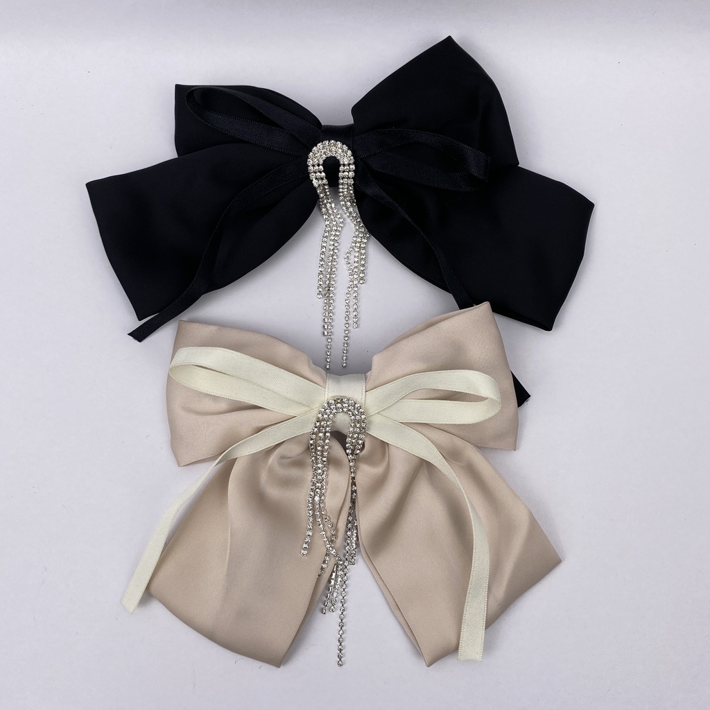 Black and Cream color Bow Clip | Dozoko